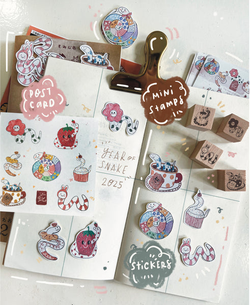 Year of Snake (Sticker Flakes Set & Postcard) – Black Milk Project